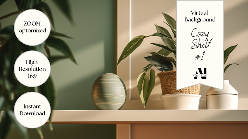 Cozy Shelf Zoom Background #1 |backdrop for Video Call | Zoom Home ...
