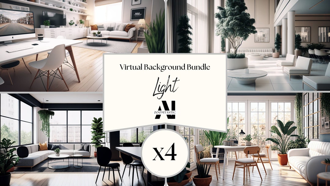 Zoom Background "light" Pack of 4| Virtual Background | Overlay for ...