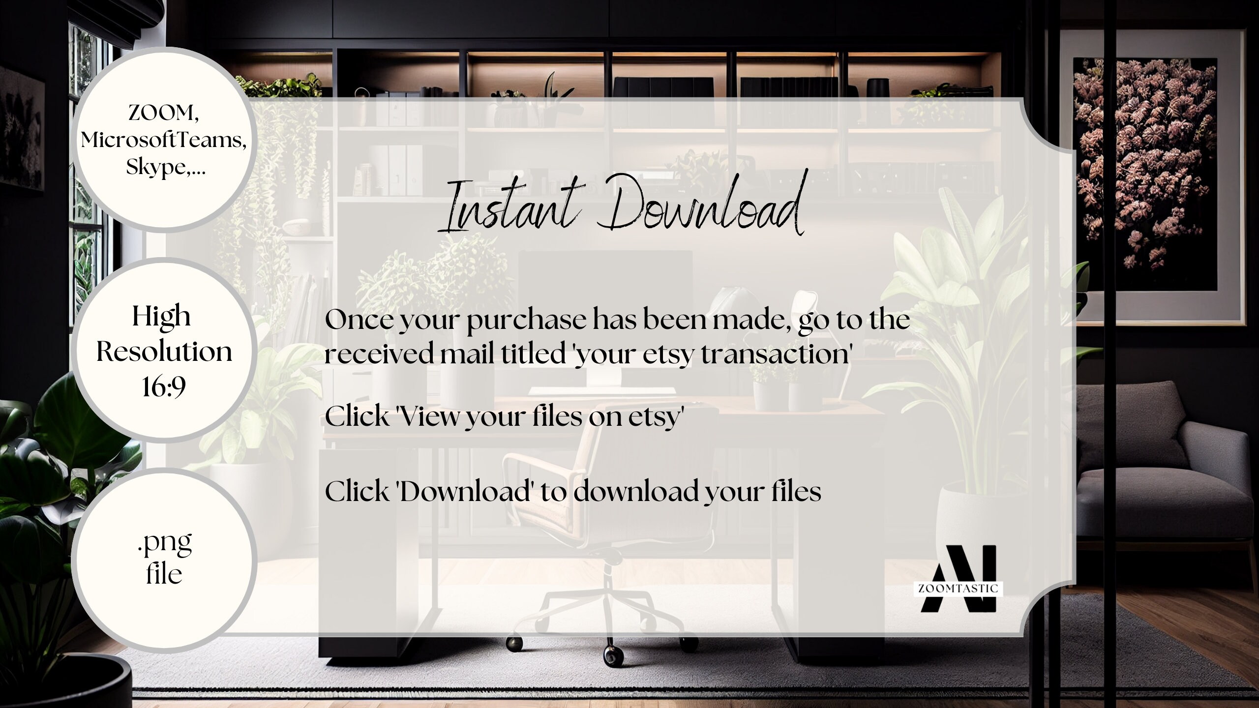 Zoom Background Dark Office #2| Zoom Office Background | Zoom Home ...