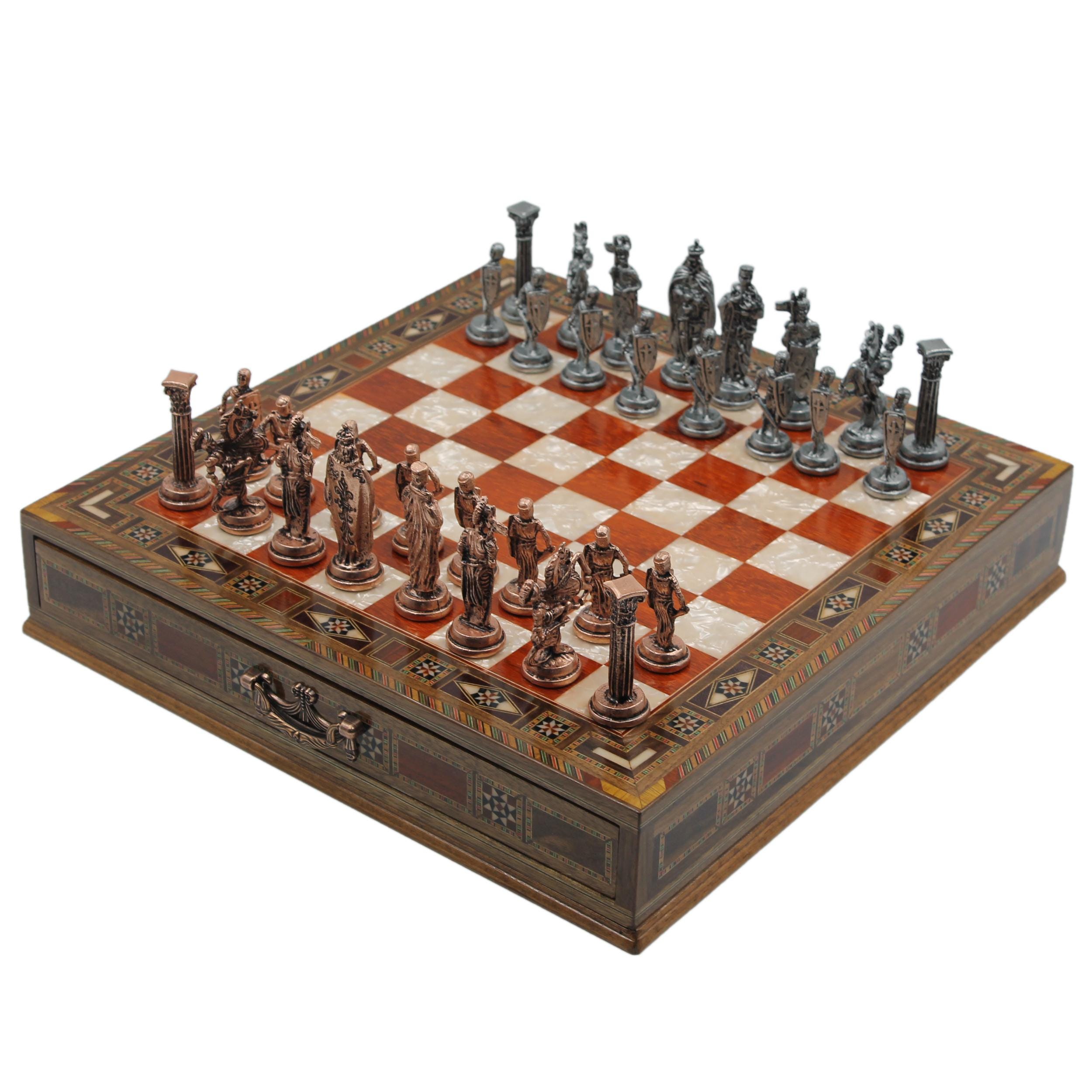 Rose Color British Chess Set Silver and Golden Chess Pieces Original ...