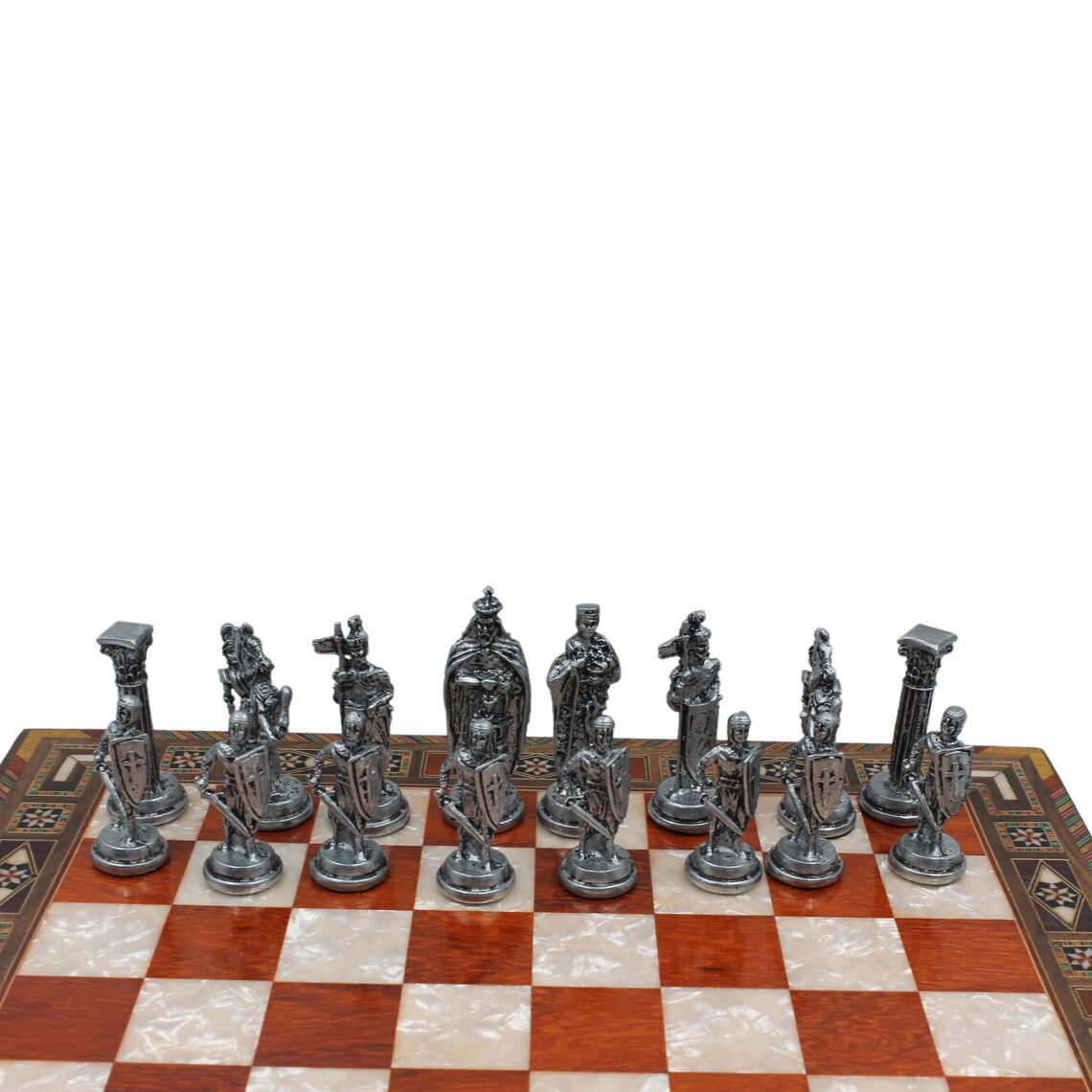 Rose Color British Chess Set Silver and Golden Chess Pieces Original ...