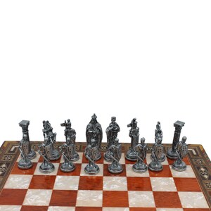 Rose Color British Chess Set Silver and Golden Chess Pieces Original ...