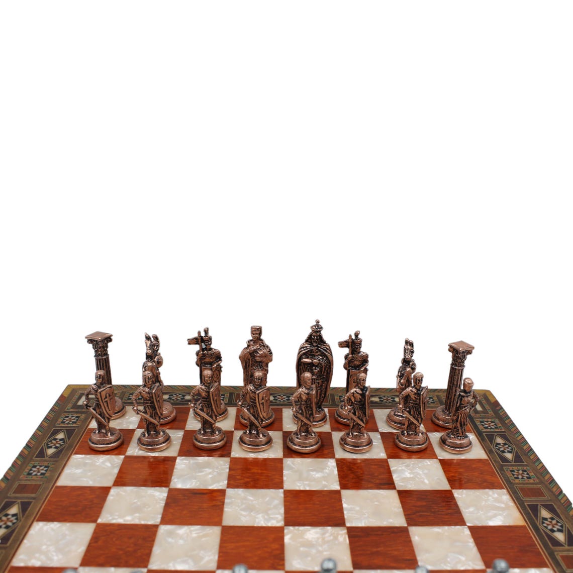 Rose Color British Chess Set Silver and Golden Chess Pieces Original ...