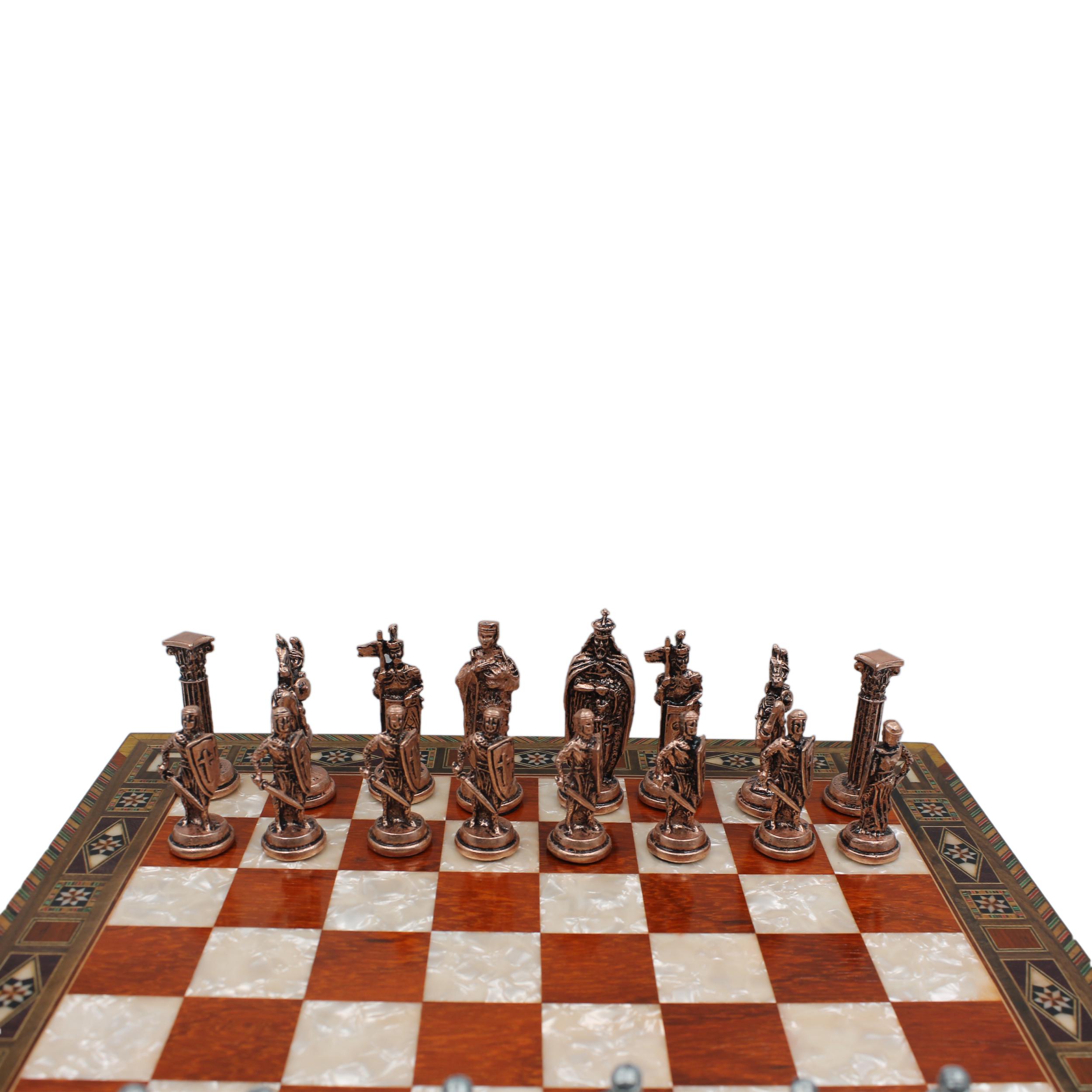Rose Color British Chess Set Silver and Golden Chess Pieces Original ...