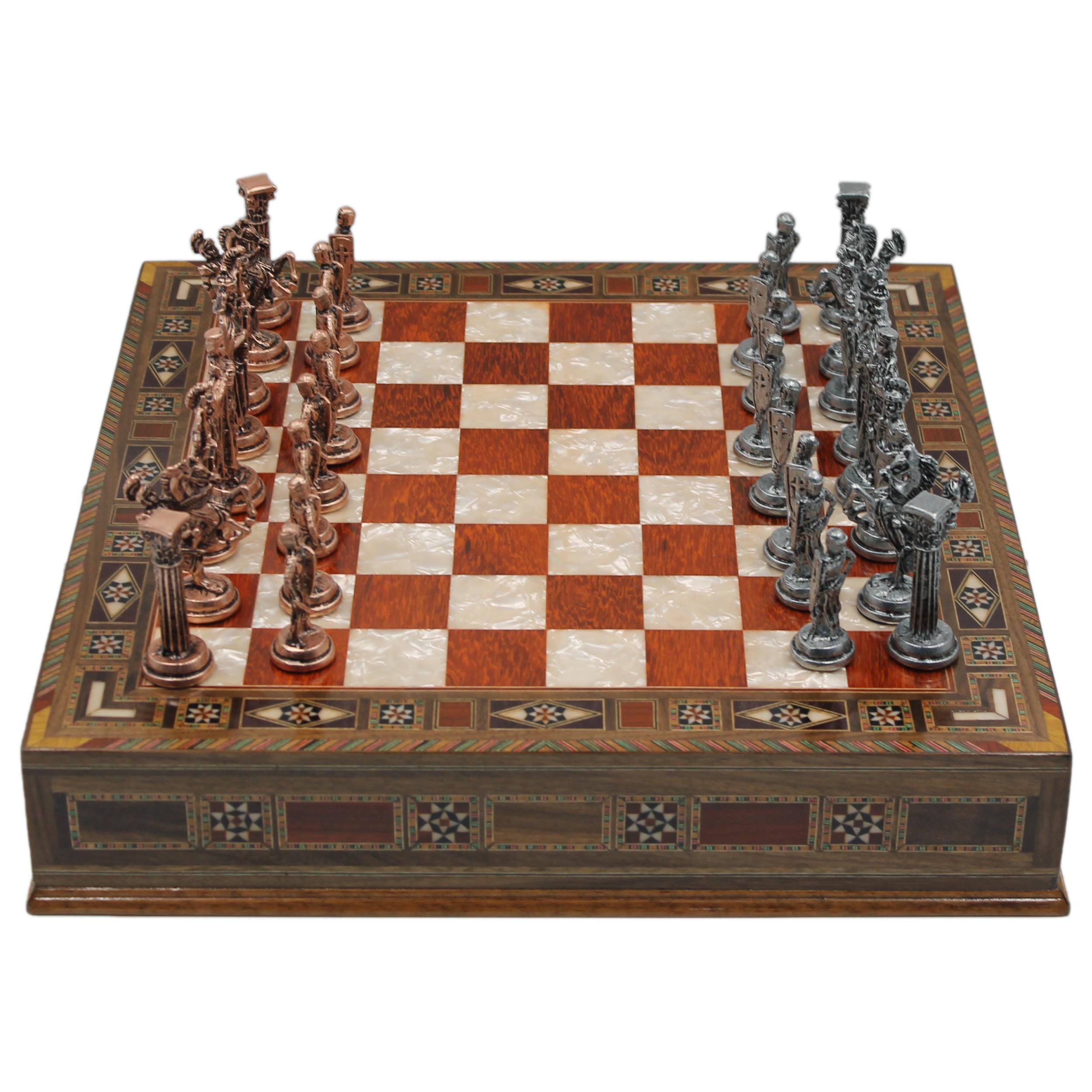 Rose Color British Chess Set Silver and Golden Chess Pieces Original ...