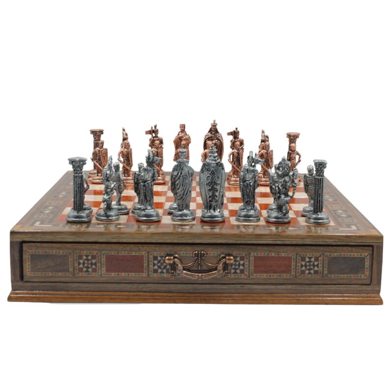 Rose Color British Chess Set Silver and Golden Chess Pieces Original ...