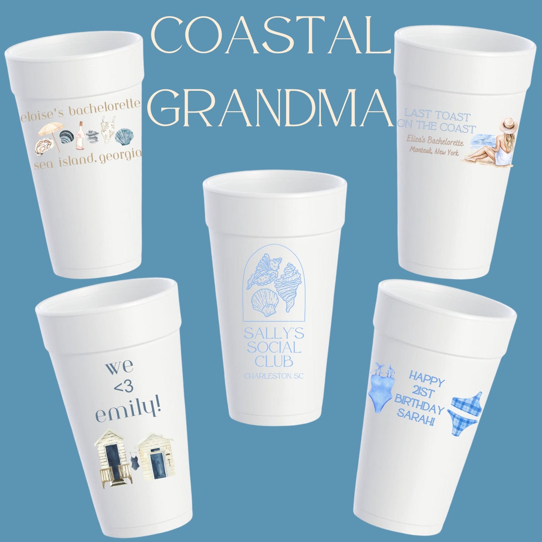 Coastal Grandma Foam Cup Customizable Coastal Grandma Cups - Etsy