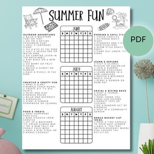 Summer Bucket List Poster Summer Countdown for Summer Print Wall Art ...