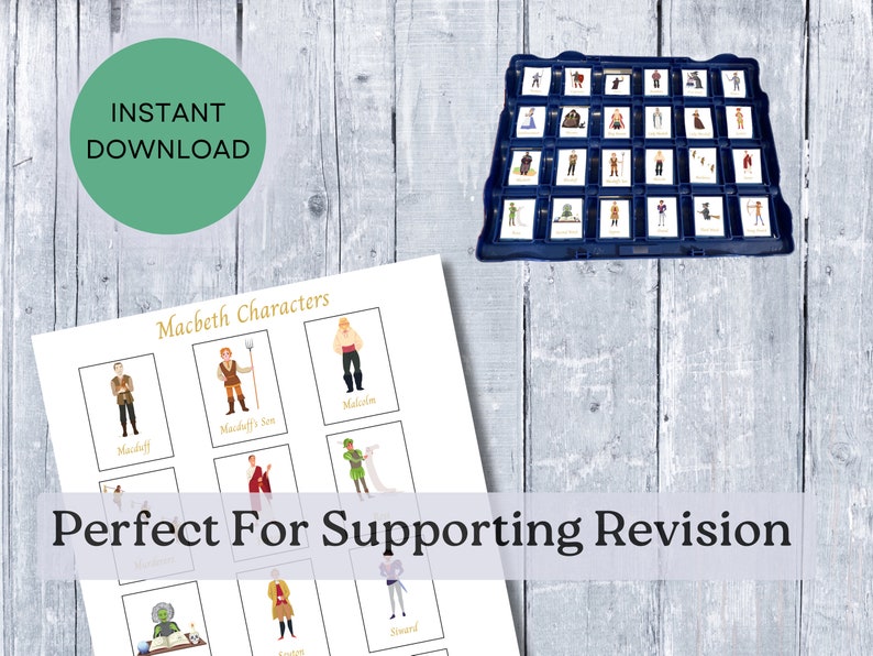 Macbeth Character Flashcards for Guessing Game Printable Macbeth ...