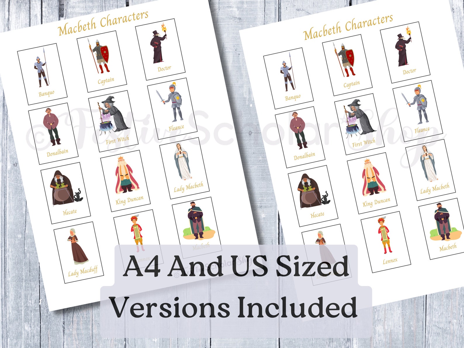 Macbeth Character Flashcards for Guessing Game Printable Macbeth ...