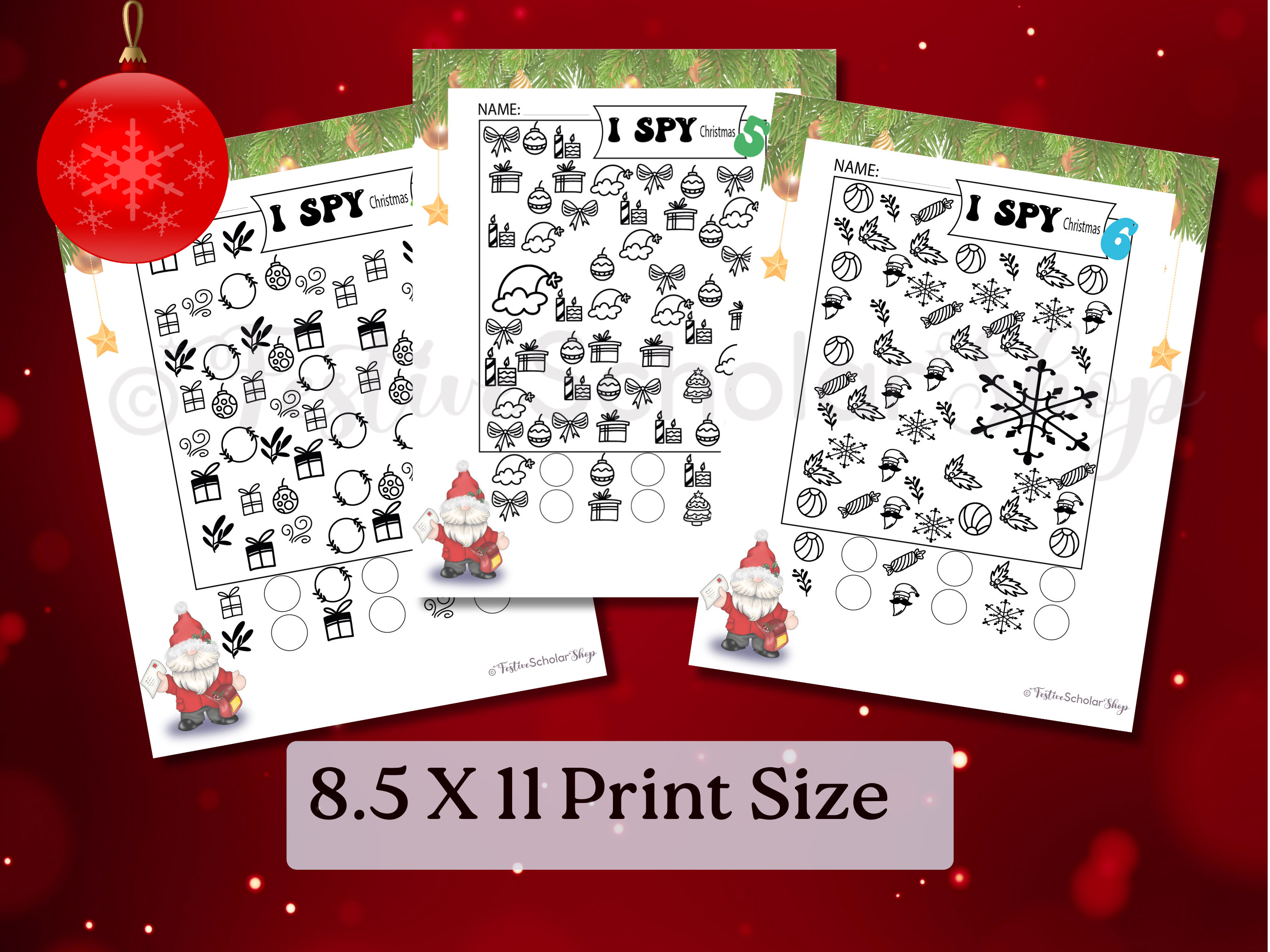 Christmas I Spy Activity Printable Christmas Eye Spy Activity for Kids ...