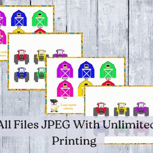 Tractor Colour Matching Activity for Toddler Color Homeschool Resource ...