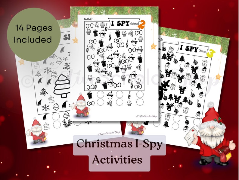 Christmas I Spy Activity Printable Christmas Eye Spy Activity for Kids ...