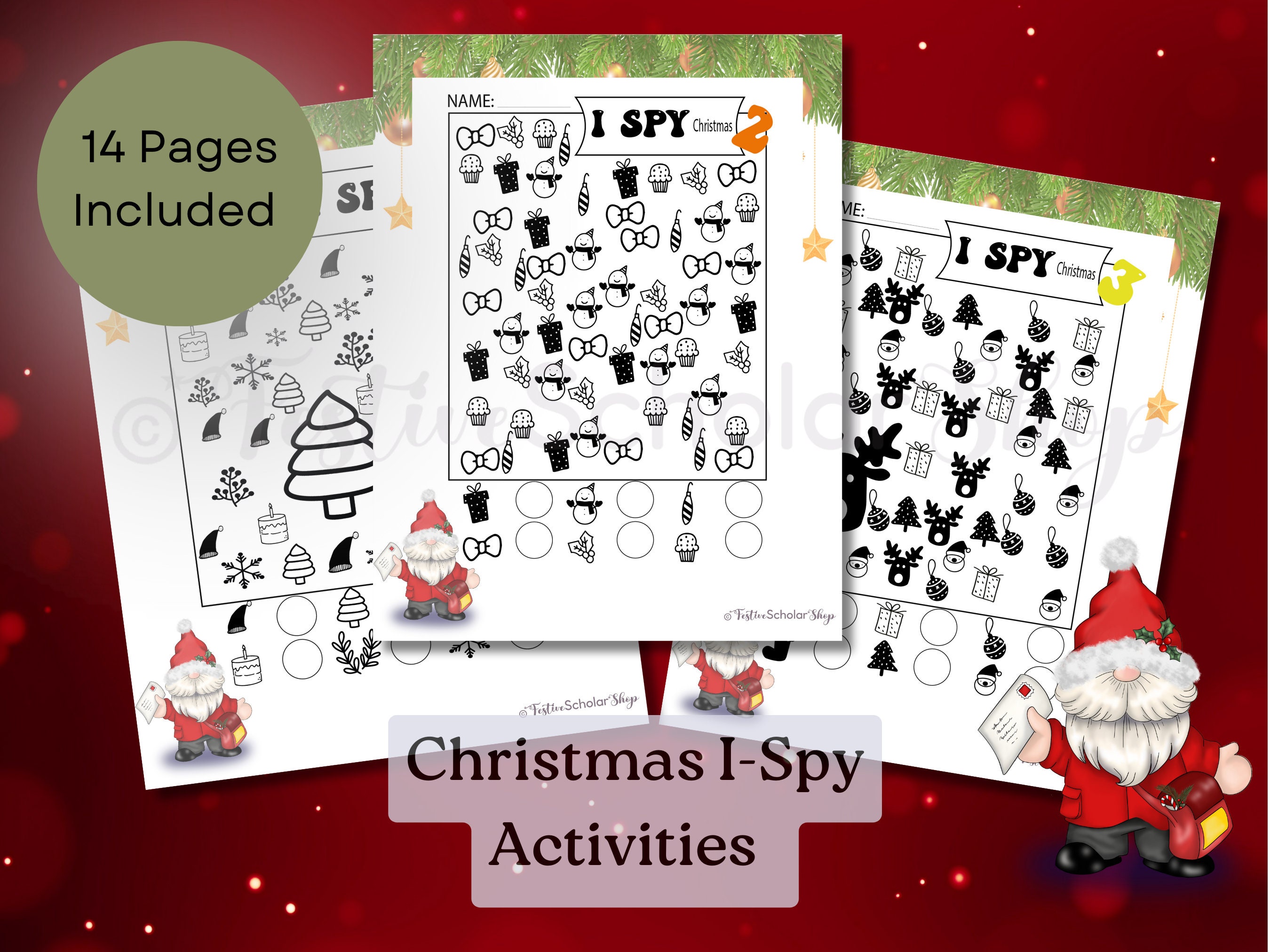 Christmas I Spy Activity Printable Christmas Eye Spy Activity for Kids ...