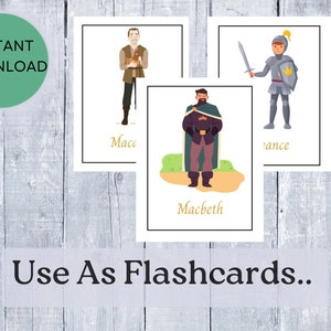 Macbeth Character Flashcards for Guessing Game Printable Macbeth ...
