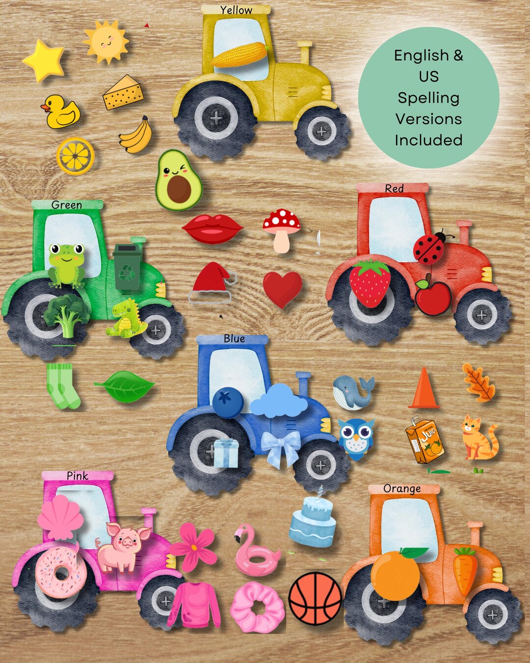 Tractor Color Matching Activity for Kids | Colour Toddler Printable ...