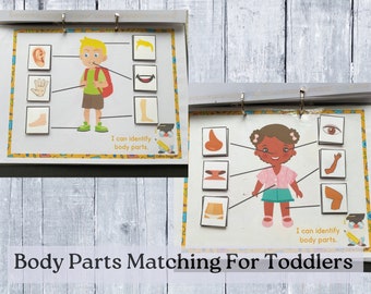 Toddler Busy Book Page Body Parts Matching Toddler Learning - Etsy