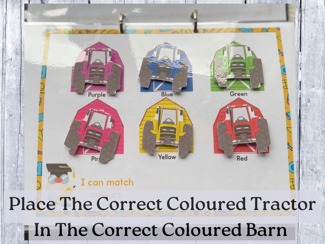 Tractor Colour Matching Activity for Toddler Color Homeschool Resource ...