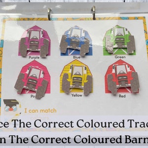 Tractor Colour Matching Activity for Toddler Color Homeschool Resource ...