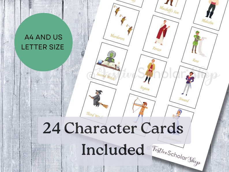 Macbeth Character Flashcards for Guessing Game Printable Macbeth ...