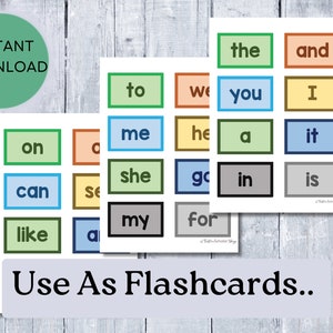 Sight Word Flashcards for Beginner Readers Flashcards of Sight Words ...