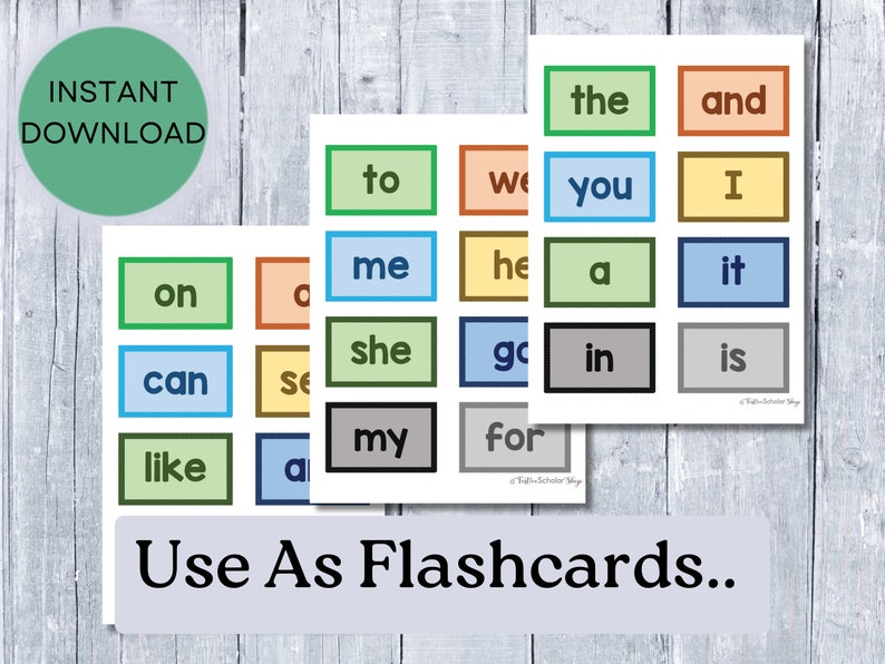Sight Word Flashcards for Beginner Readers Flashcards of Sight Words ...