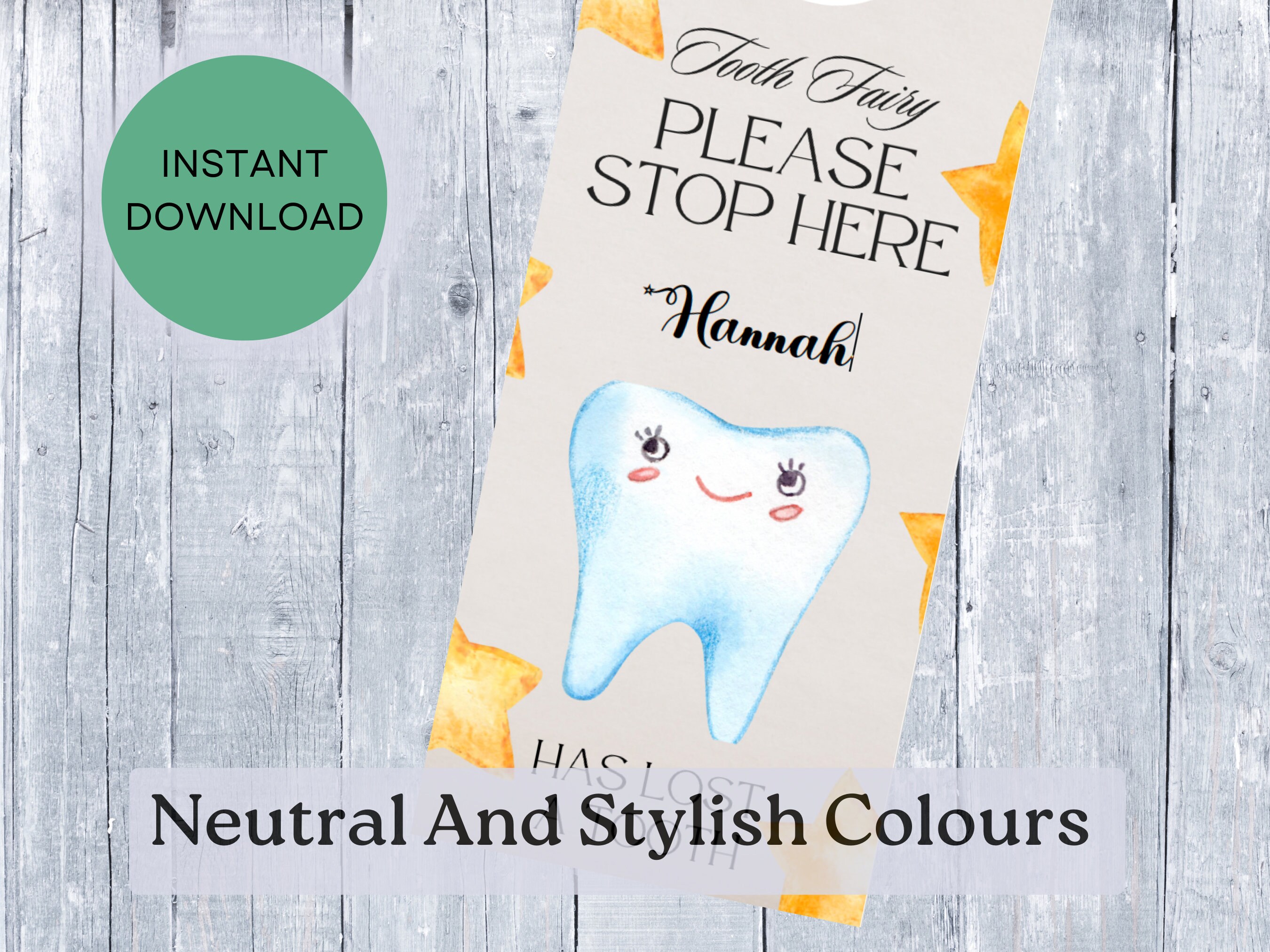 Tooth Fairy Door Hanger Printable Door Hanger for Tooth Fairy Gift ...