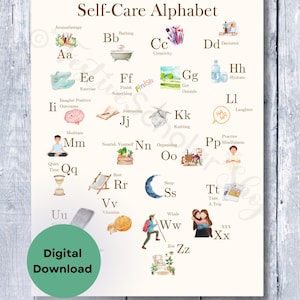 Self-care Alphabet Poster Printable Mental Health Support for Students ...