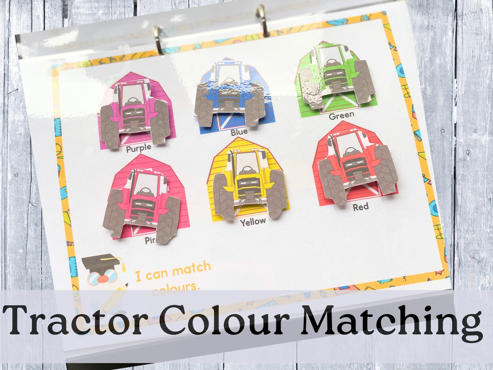 Tractor Colour Matching Activity for Toddler Color Homeschool Resource ...