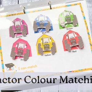 Tractor Colour Matching Activity for Toddler Color Homeschool Resource ...