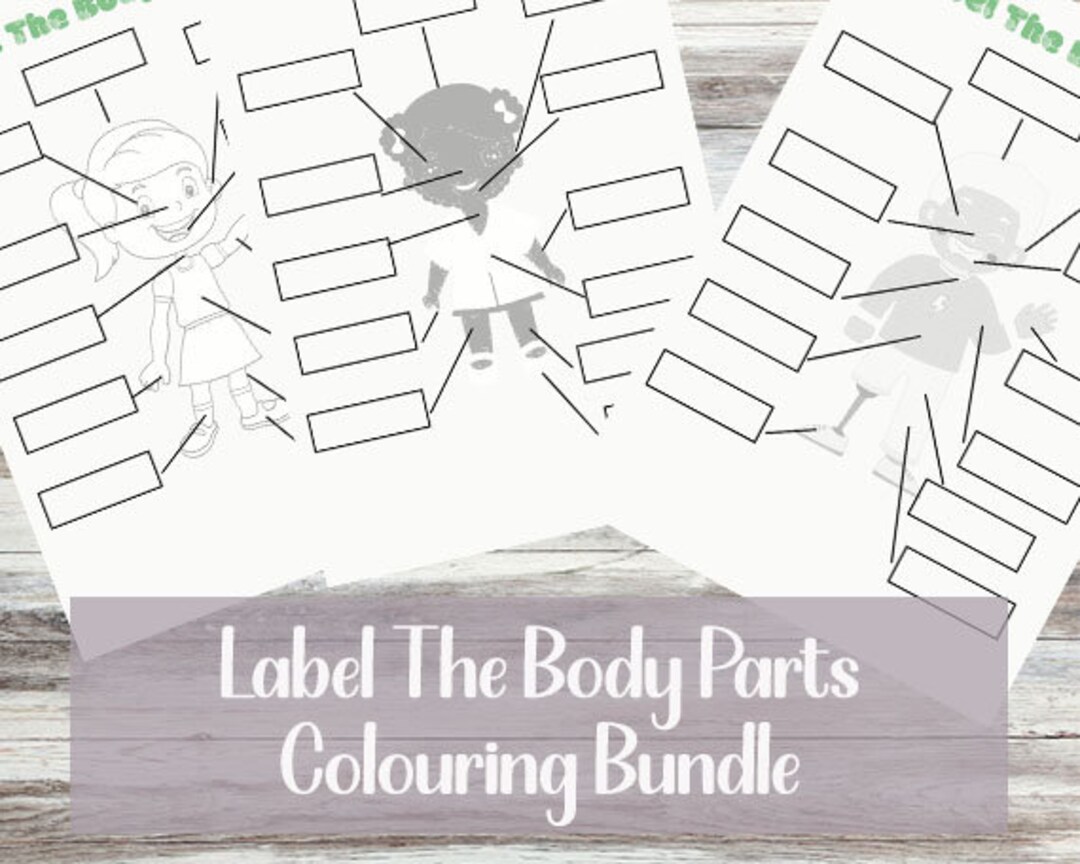 Colourings and Label the Body Parts Pack Printable Printable - Etsy
