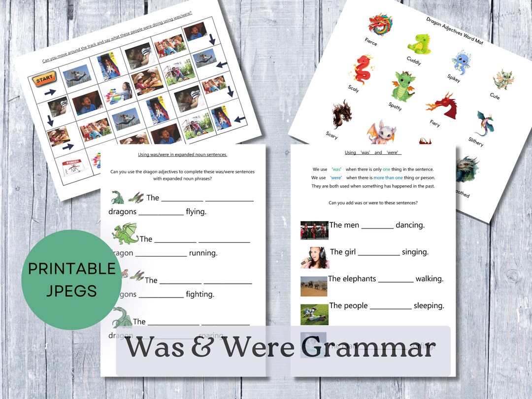 Was and Were Verb Agreement English Grammar Worksheets for EAL Pupils ...