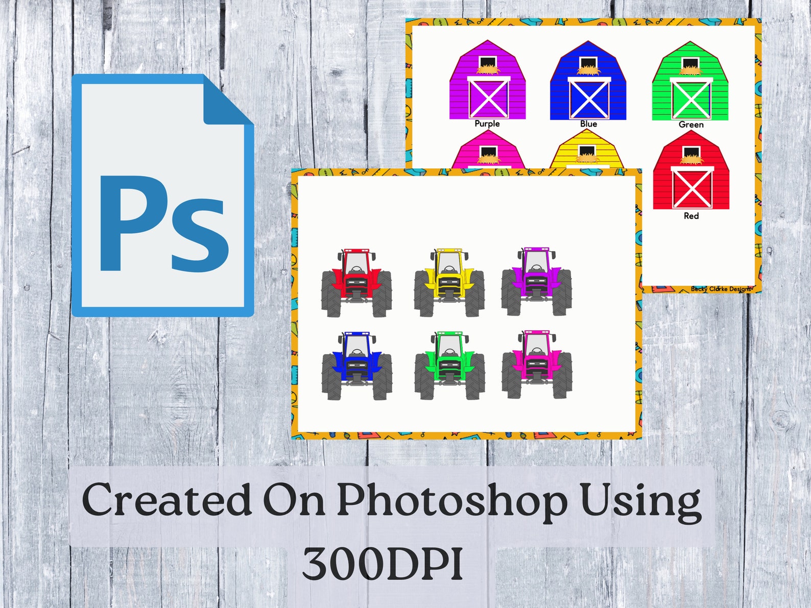 Tractor Colour Matching Activity for Toddler Color Homeschool Resource ...