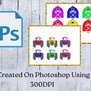 Tractor Colour Matching Activity for Toddler Color Homeschool Resource ...