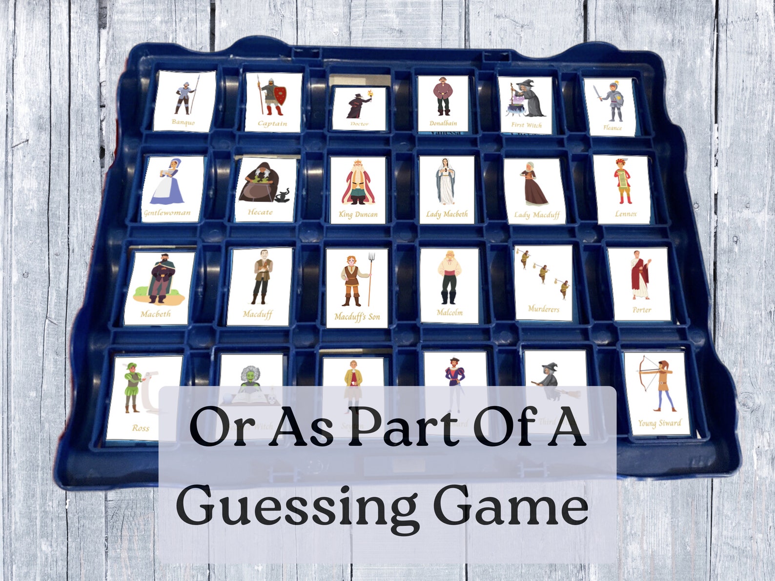 Macbeth Character Flashcards for Guessing Game Printable Macbeth ...