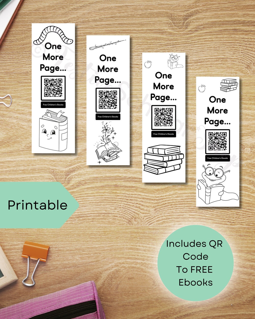 Printable Colouring Bookmarks With QR Code to FREE Ebook Coloring ...