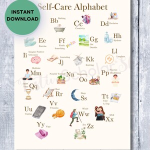 Self-care Alphabet Poster Printable Mental Health Support for Students ...