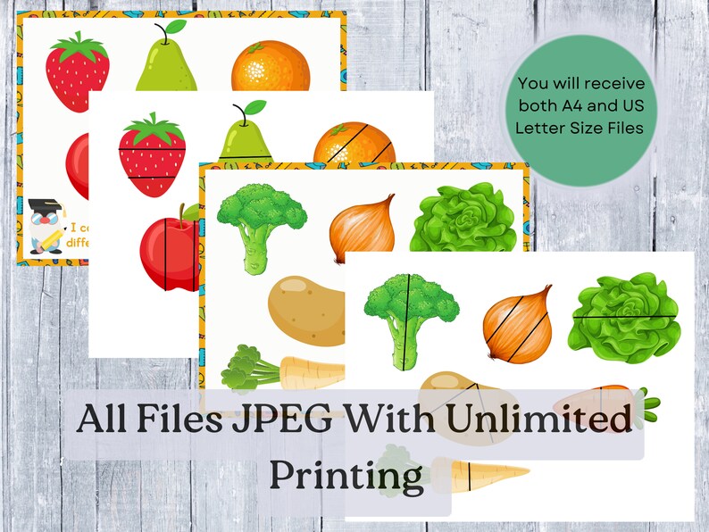 Fruit and Vegetable Activity Printable Vegetable and Fruit Puzzles ...