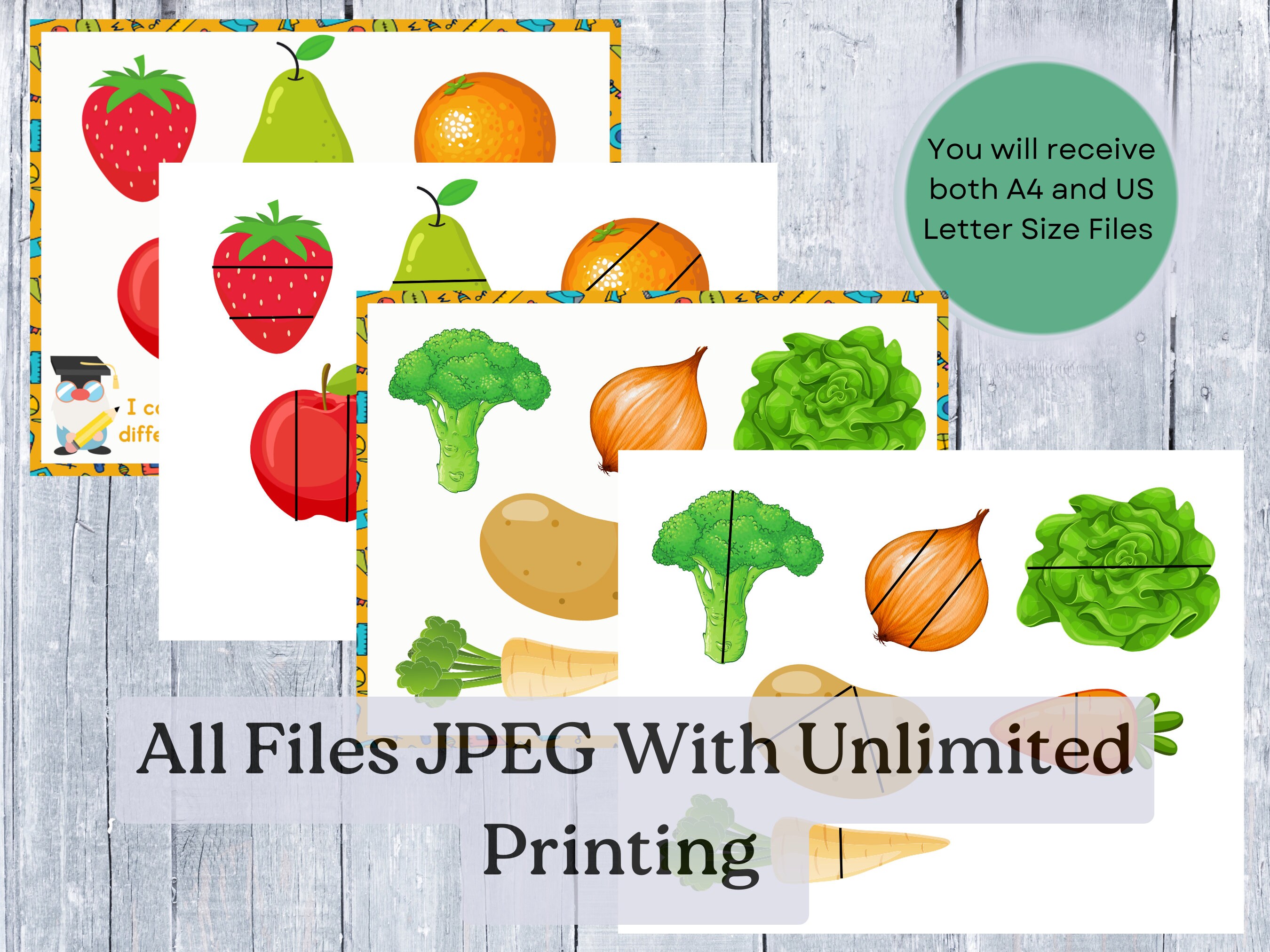 Fruit and Vegetable Activity Printable Vegetable and Fruit Puzzles ...