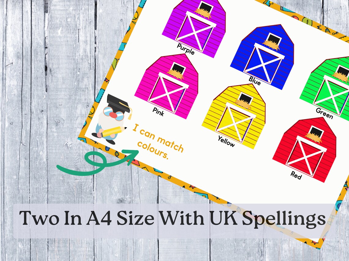 Tractor Colour Matching Activity for Toddler Color Homeschool Resource ...