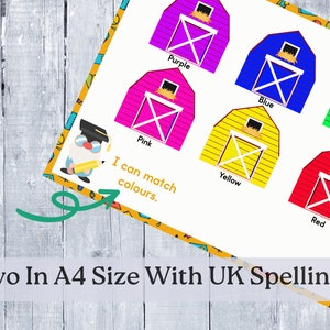 Tractor Colour Matching Activity for Toddler Color Homeschool Resource ...