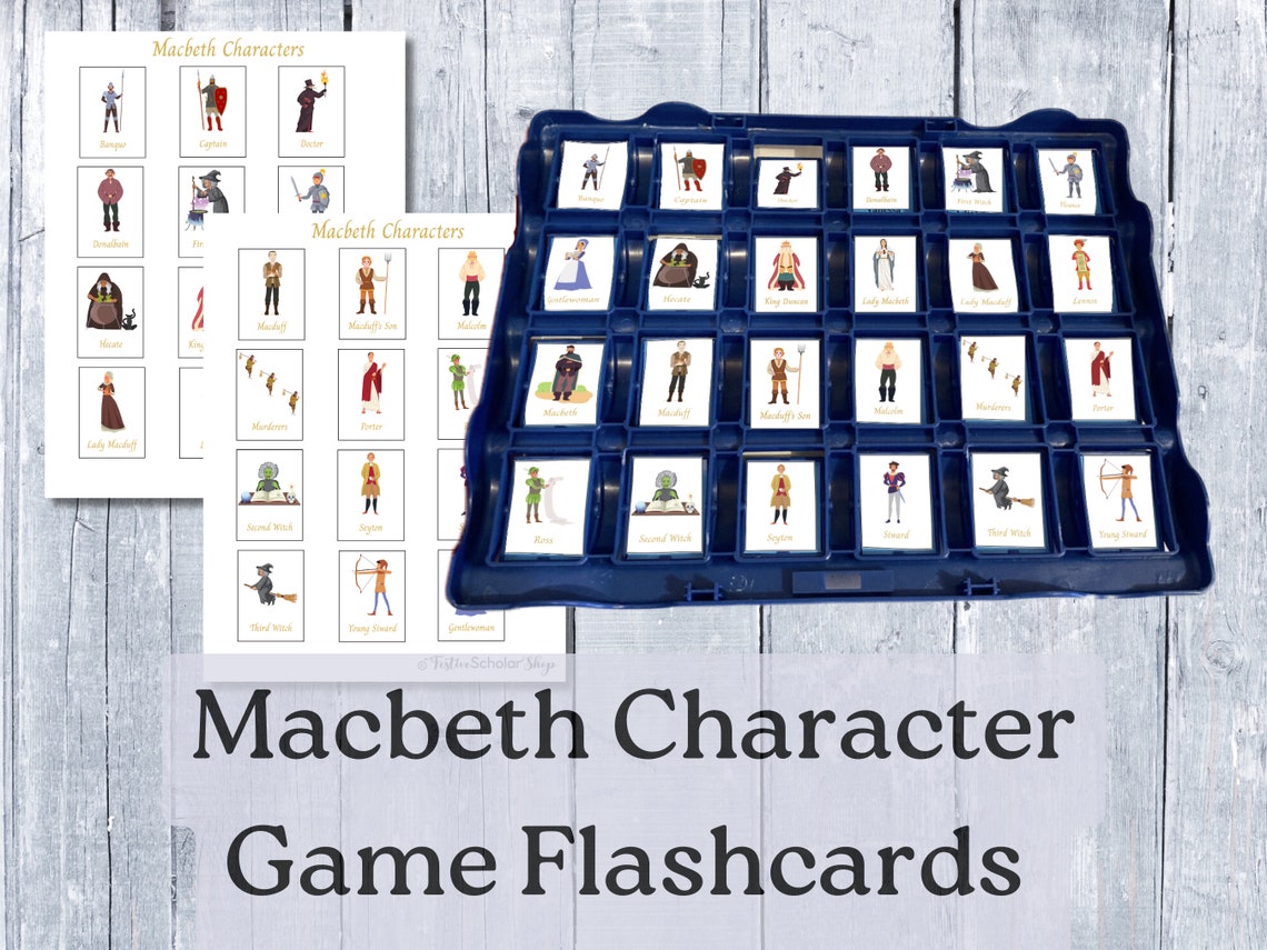 Macbeth Character Flashcards for Guessing Game Printable Macbeth ...