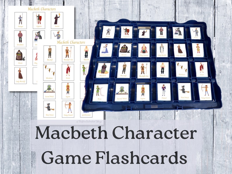 Macbeth Character Flashcards for Guessing Game Printable Macbeth ...