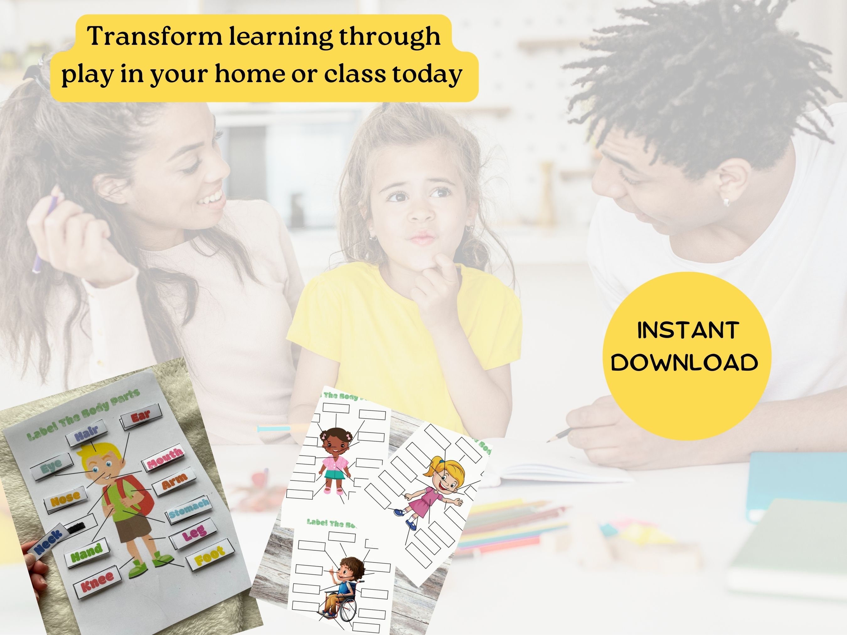 Body Parts Activity Printable My Body Early Years Resources Homeschool ...