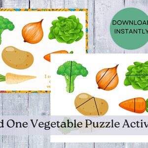 Fruit and Vegetable Activity Printable Vegetable and Fruit Puzzles ...