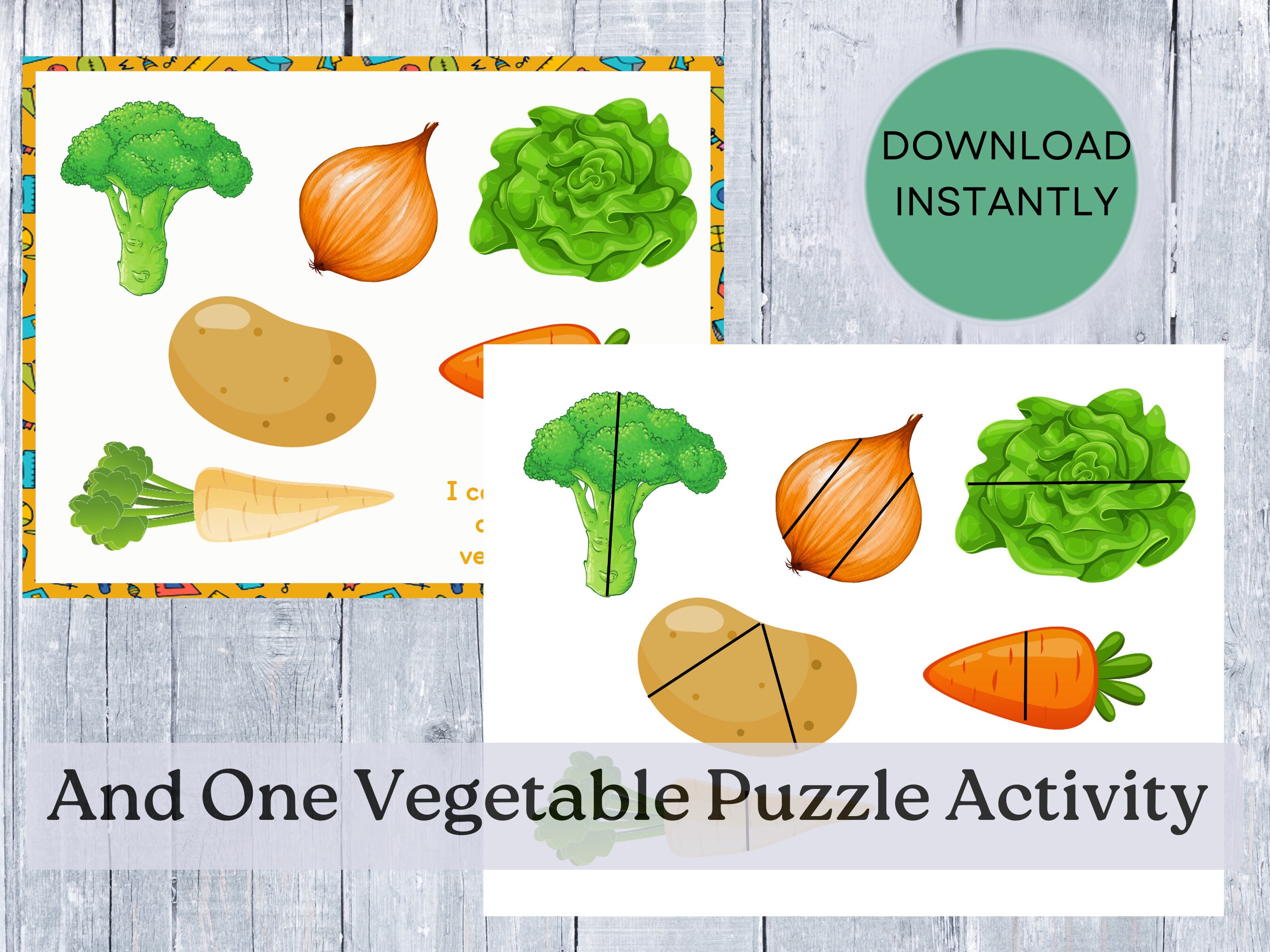 Fruit and Vegetable Activity Printable Vegetable and Fruit Puzzles ...