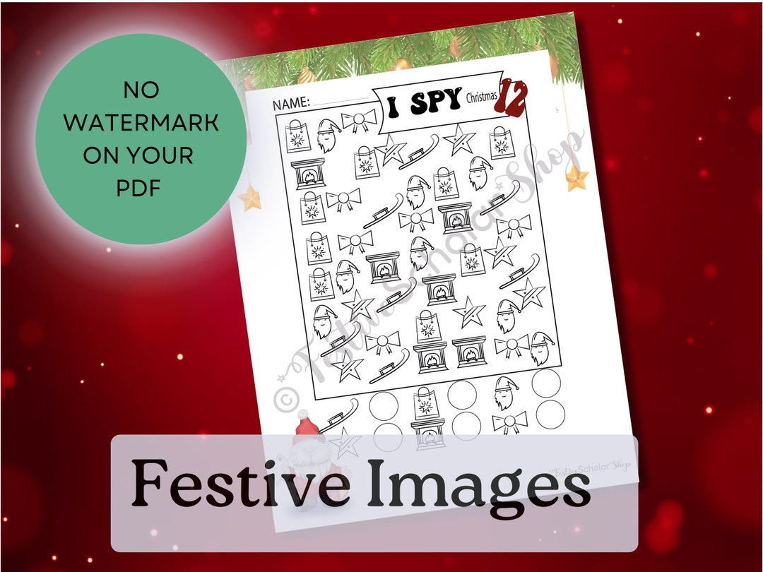 Christmas I Spy Activity Printable Christmas Eye Spy Activity for Kids ...