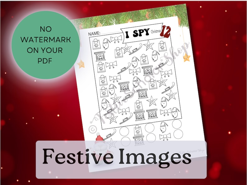 Christmas I Spy Activity Printable Christmas Eye Spy Activity for Kids ...