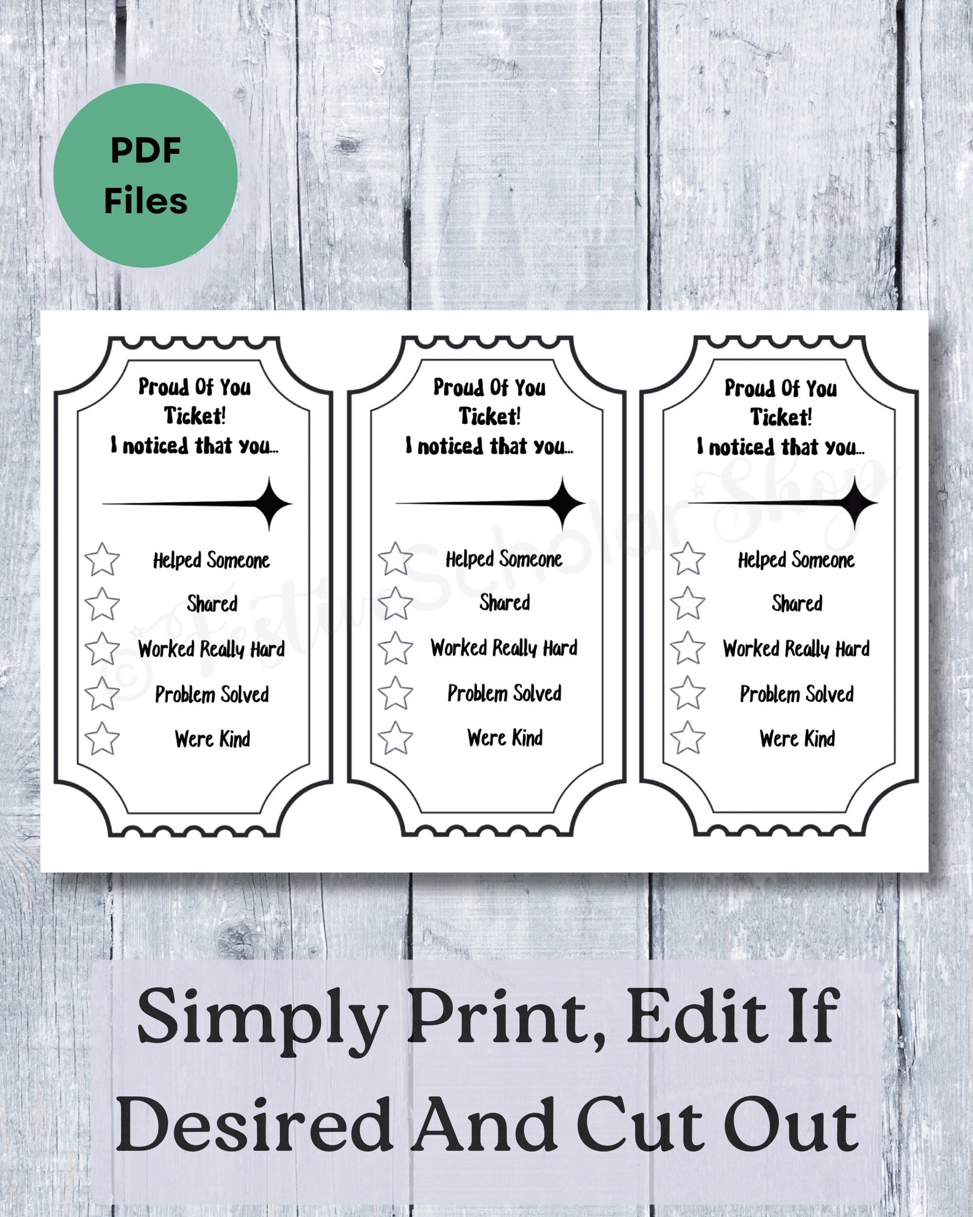 Kids Reward Ticket Printable Incentive Coupon for Pupil Achievement ...