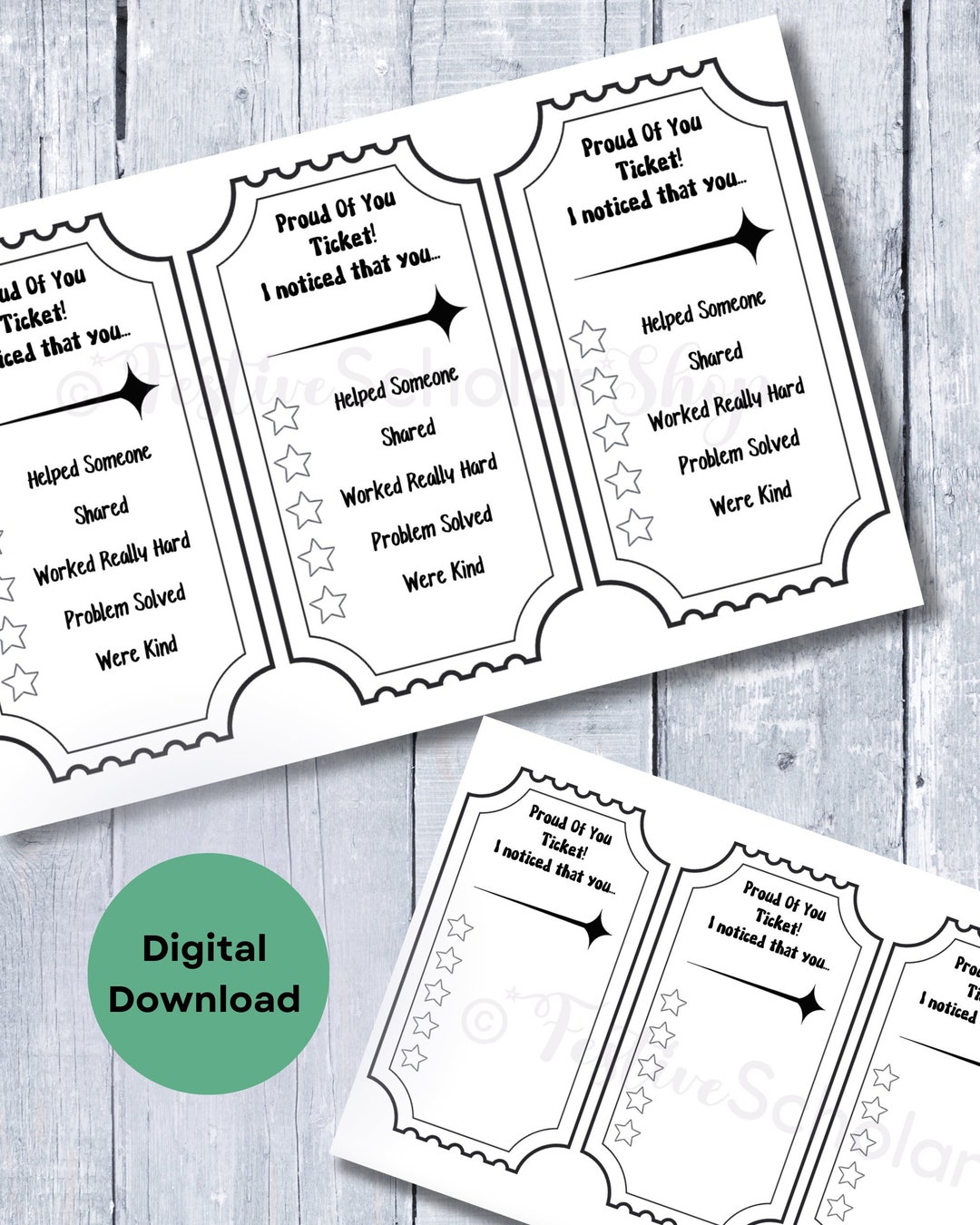 Kids Reward Ticket Printable Incentive Coupon for Pupil Achievement ...